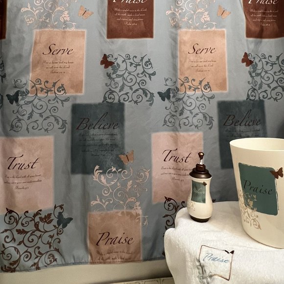 Mainstays | Bath | Praise Trust Serve Believe Bathroom Set | Poshmark